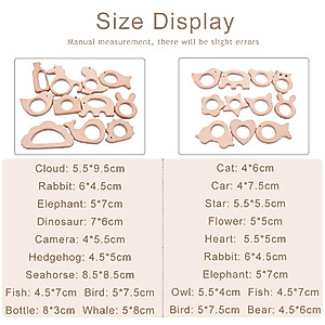 Promise Babe Wooden Baby Toys 11pc Bird Elephant Wood Montessori Toys Organic Infant Handmade Pendant Rings Set Shower GIFT