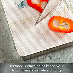 CounterArt Mason Jars & Florals 3mm Heat Tolerant Tempered Glass Cutting Board 15” x 12” Manufactured in the USA Dishwasher Safe