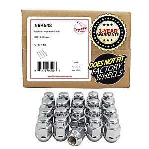 Wheel Accessories Parts 20 Pcs M14x1.5 14x1.5 Thread Bulge Acorn 35mm 1.38" Long Lug Nuts Chrome 13/16" 21mm Hex Fits 2010+ Chevy Camaro | Dodge Charger Challenger | 2014+ Ford Mustang