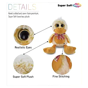 DolliBu Plush Duck Stuffed Animal - Soft Fur Huggable Sitting Yellow Duck, Adorable Playtime Duck Plush Toy, Cute Lake Bird Cuddle Gift, Super Soft Plush Doll Animal Toy for Kids & Adults - 9 Inches