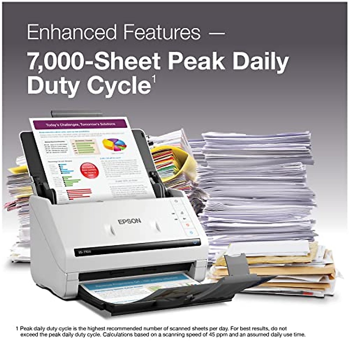 Epson DS-770 II Color Duplex Document Scanner for PC and Mac, with 100-page Auto Document Feeder (ADF), Twain and ISIS Drivers