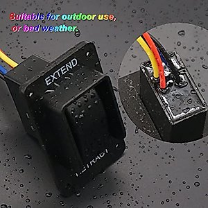 weideer RV Power Stabilizer Switch Electric Jack Switch 12V Waterproof Momentary Reverse Polarity Leveling Extend Retract Switch with Harness K-057
