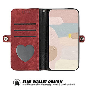 WATSKY for Oppo A57/REALME V23/A77 5G/A57E 4G/A57S 4G/A77 4G/1+Nord N20 SE 4G Contrast Flip Phone Case Red