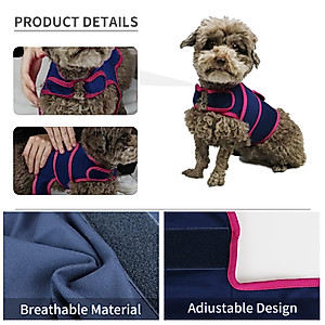 cattamao Dog Anxiety Relief Coat, Dog Anxiety Calming Vest Jacket for Thunderstorm,Travel, Fireworks,Vet Visits (Medium, Navy)