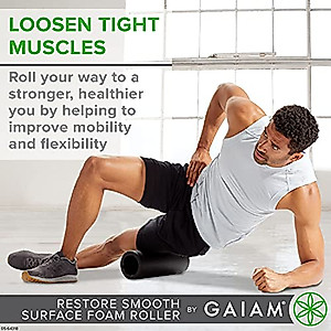 Gaiam Restore Smooth Surface Foam Roller for Workout Recovery and Exercise – 13” Hollow-Core Roller – Ideal for Muscle Tightness and Improved Circulation