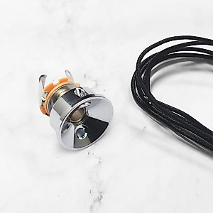 SAPHUE Electric Guitar Chrome Socket Jack Plate Holder for 6.35mm Plug Electrosocket Recessed jack Guitar Parts（Delivery of 3.3FT electric guitar cable）