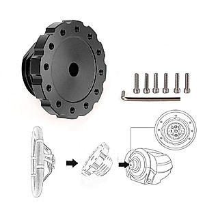 RASTP Aluminum Steering Wheel Adapter, Sim Racing Gaming Steering Wheel Adapter for Thrustmaster T300, T500, TS-PC, TS-XW (Black)