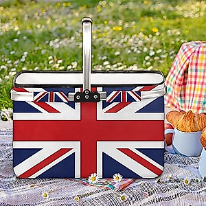 Tavisto British Flag Print Versatile and Durable Reusable Grocery Tote Bag - Spacious and Foldable with Fun Print Designs - Perfect for Shopping, Picnics, and Storage