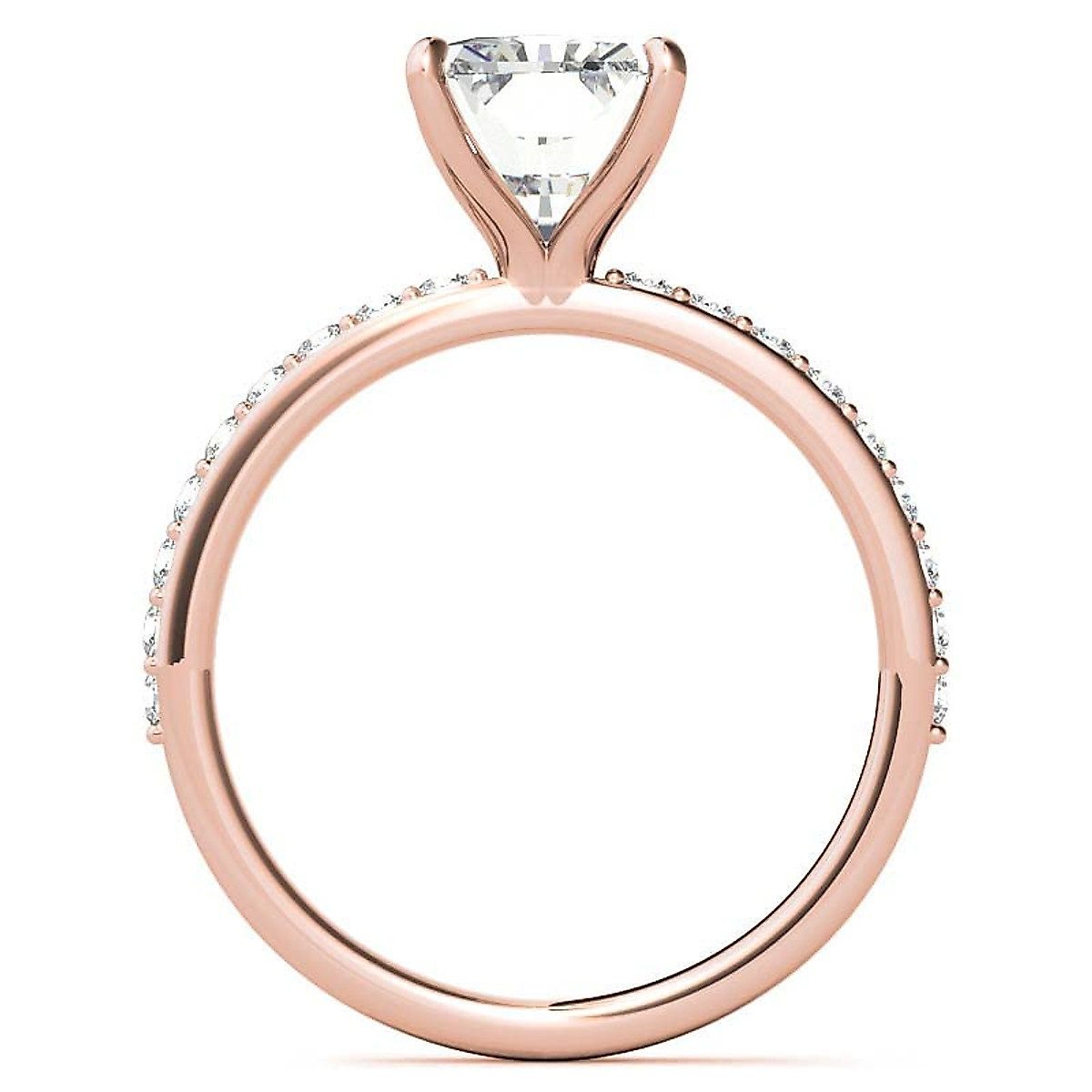 10K Solid Rose Gold Handmade Engagement Ring 3 CT Radiant Cut Moissanite Diamond Solitaire Wedding/Bridal Ring for Womens/Her Propose Ring Set (4.5)