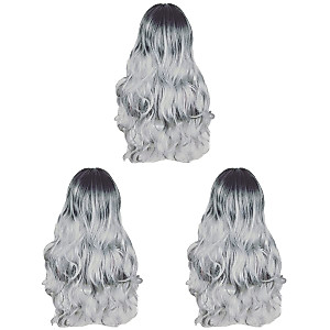LALAFINA 3 Pcs Woman Curly Wig Woman Long Wig Woman Hair Cover Fahion Wig for Woman