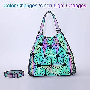 Geometric Luminous Purses and Handbags Holographic Purse Lumikay Bag Reflective Leather Irredescent Tote NO.4