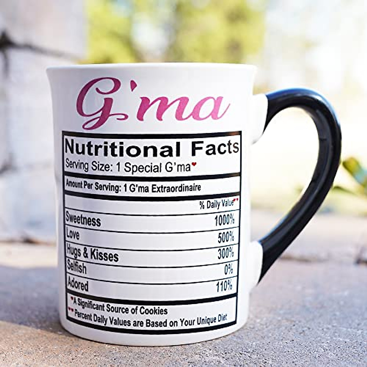 Cottage Creek G-ma Mug, Large 16oz. Ceramic Gma Coffee Mug, G'ma Grandma Gifts