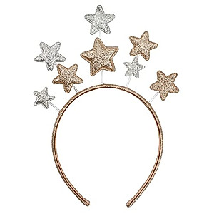Minkissy Glitter Star Headband Star Headpiece Halloween Headband Funny Hairband Christmas Party Headwear Holiday Festival Hair Accessories for Girls Kids Women