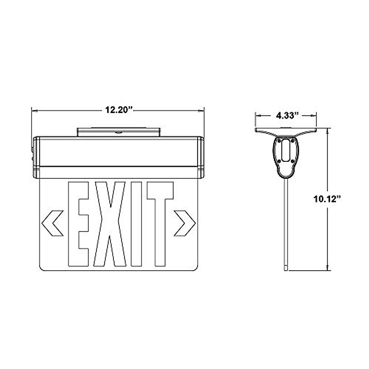 AH Lighting Edge Lit LED Emergency Exit Sign Red with 3.6V Nickel Cadmium Rechargeable Battery Backup, 3W Max Power Consumption, UL-94V-0 Flame Rating, Fire Resistant Thermoplastic ABS Housing