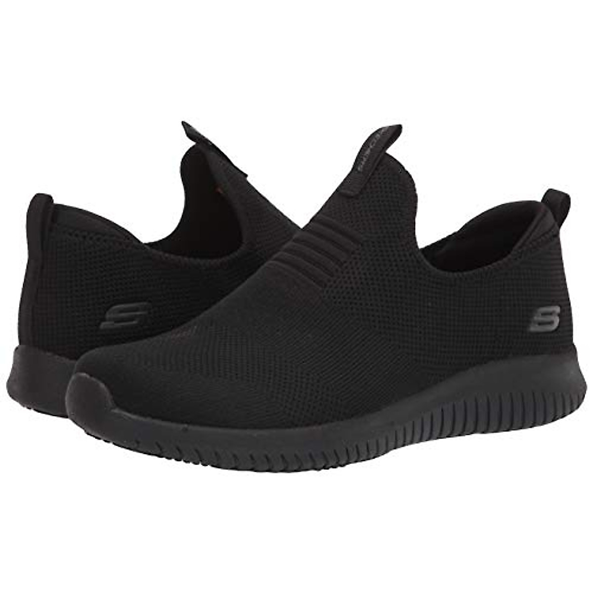 Skechers Women's Slip on Athletic Food Service Shoe, Black, 8