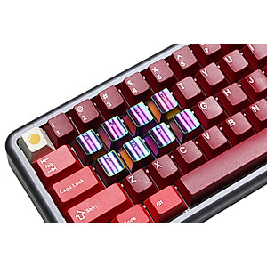 Teamwolf stainless steel MX Metal Keycap for keyboard gaming key QWERWASD R2 R3 light through back lit Black Blue Gold gradient (TW Silver QWERWASD)