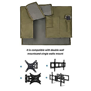 iBirdie Outdoor Waterproof and Weatherproof TV Cover for 48 to 50 inch Outside Flat Screen TV - Green 600D Thick Fabric Cover Size 47.5''W x 30''H x 5.5''D for 48'' - 50'' LCD LED