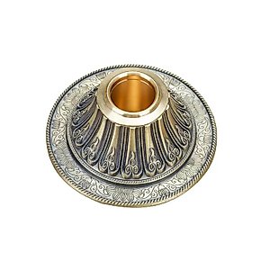 Copper Tibet Prayer Wheel Holder with Mandala Pattern, Hand Held Prayer Wheel Display Stand for Praying, blessing, Meditation, Healing, Relaxing, Yoga (Prayer Wheel Not Included)