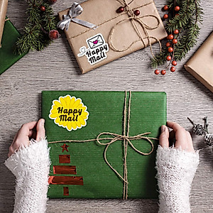 unp 1.5 Inch Happy Mail Stickers, Thank You Sticker, Small Shop Sticker, Small Business, Packaging Sticker, 500PCS