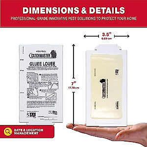 Catchmaster Mouse and Insect Glue Boards, 75-Pack Mouse Traps Indoor for Home, Sticky Pest Control Adhesive for Catching Bugs, Rats & Rodents, Non Toxic Bulk Glue Traps