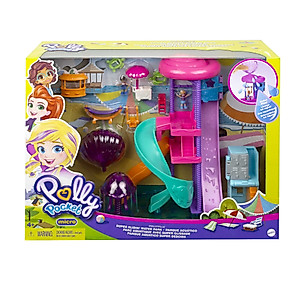 Polly Pocket Outdoor Toy with 2 Micro Dolls & Accessories, Pollyville Super Slidin Water Park Playset