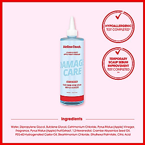 MELLOWTOUCH Apple Cider Vinegar Hair Rinse 400ml with Abyssinian Oil, Paraben-Free for exfoliates the scalp and hair 13.5 fl oz - K-Beauty, Made in Korea