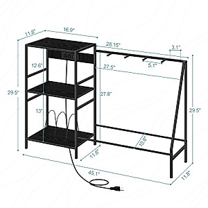 OYEAL Acoustic Guitar Stand, 5 Electric Bass Guitar Stand Floor with Record Storage, Multiple Guitar Rack Hoder with Charging Station for Acoustic, Electric, Bass, Ukulele, Guitar Accessories, Black