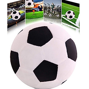 Plush Soccer Balls - Fluffy Stuffed Toy Soccer Ball Plush Pillow Soft Durable Stuff Soccerball Gift for Kids Boy Baby (Black -White,11.8inch/30cm)