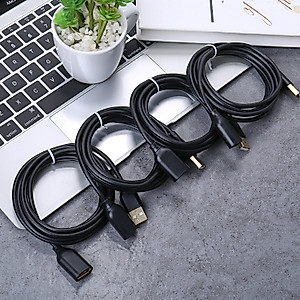 Besgoods USB Extension Cable, 4-Pack 6ft/2m USB 2.0 Extension Cable A Male to A Female Cable Extender Cord for Keyboard, Mouse, Printer - Black