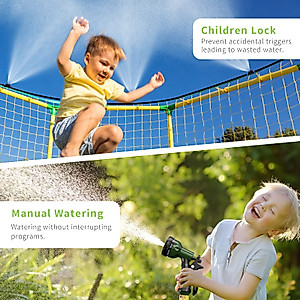 Sprinkler Timer, Diivoo Hose Timer with Timing and Frequency Irrigation, Water Timer for Garden Hose with Rain Delay and Manual Watering for Lawn, Green