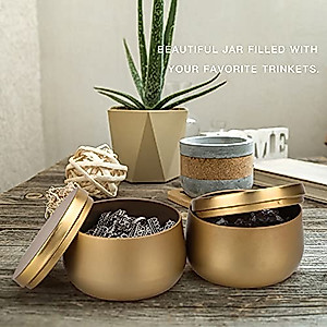 Candle Tin Cans 24 Pieces,Candle Containers Candle Jars with Lids, 8 oz, for Candles Making, Arts & Crafts, Storage, and Gifts, Golden