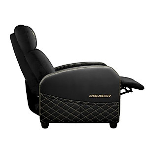 COUGAR Ranger Elite Gold Gaming Sofa, Plush Velvet Upholstery, Side Pocket, Foldable Footrest & Reclining Backrest