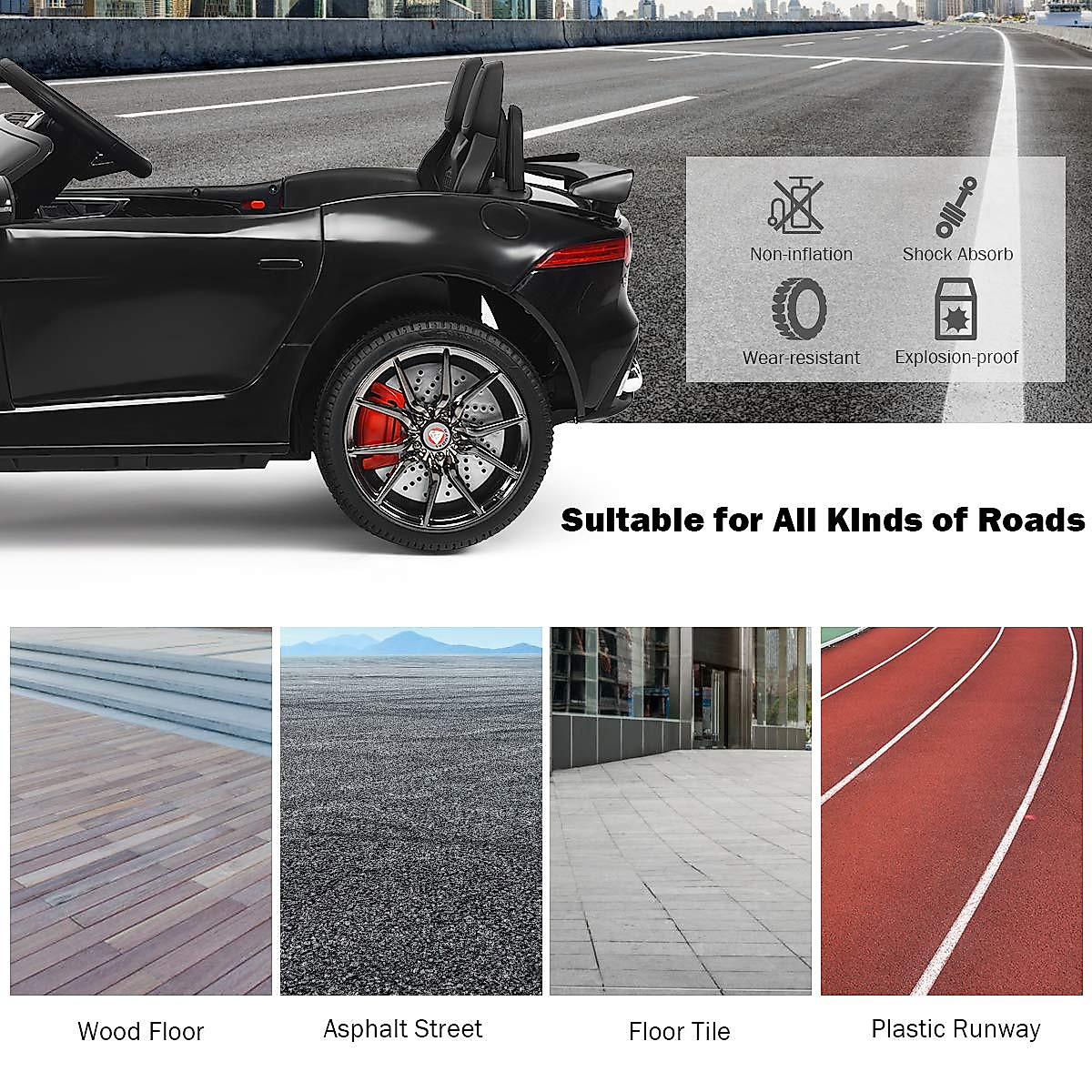 Costzon Ride on Car, Licensed BMW i8, 12V Battery Powered Electric Vehicle w/ 2 Motors, Remote Control, 3 Speeds, LED Lights, MP3, Horn, Music, Spring Suspension, Kids Car to Drive (Black)