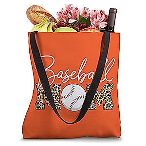 Baseball Mom - Leopard Print - Orange Tote Bag