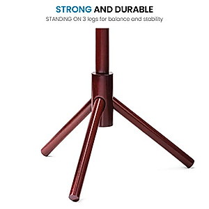 ZOBER Coat Rack Free Standing - Wooden Coat Tree W/ 6 Hooks - Coats, Purses, Hats - Adjustable Sizes, Easy Assembly - Cherry