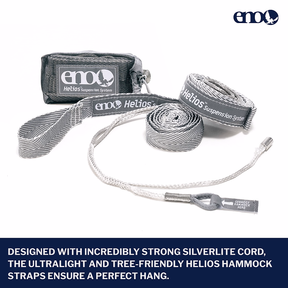 ENO SubLink Hammock System - Includes Sub6 Hammock, Helios Suspension System, Guardian SL Bug Net, and ProFly Sil Rain Tarp - Set of Lightweight Hammock Essentials for Camping, or Hiking - Grey/Lichen