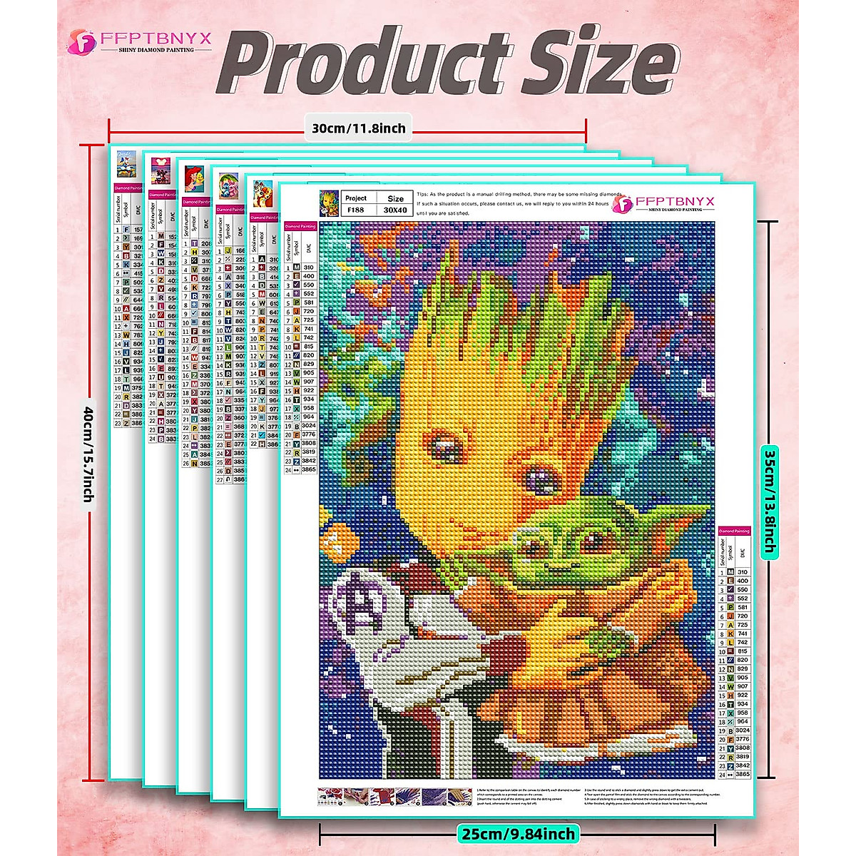 FFPTBNYX 6 Pack Full Drill Diamond Painting Kits for Adults&Beginners 5D DIY 6PCS Diamond Art Kits Paint with Round Diamonds and Gems for Home Wall Decor Gifts(11.8''x15.7'')