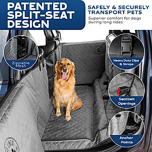 Dog Hammock For Truck with Fold Up Seats - Heavy Duty Crew Cab Size Floor Cover with Door Protection - Waterproof Truck Dog Seat Cover Back Seat with Door Protection - Machine Washable with Travel Bag