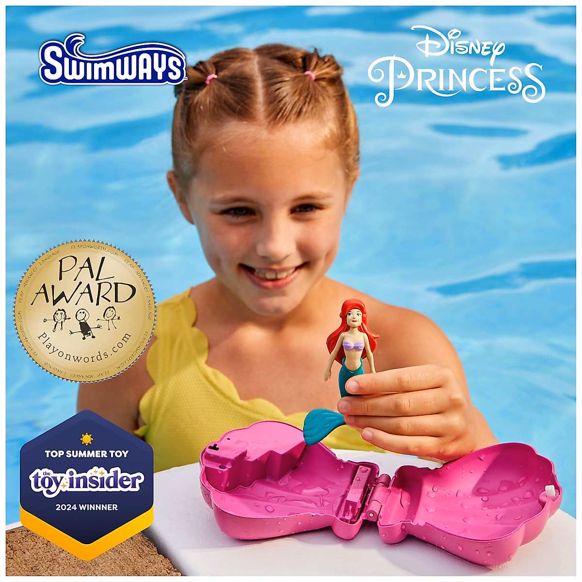 Swimways Disney Princess Ariel Dive N Surprise, Swimming Pool Accessories & Kids Pool Toys, Little Mermaid Party Supplies & Water Toys for Kids Aged 5 & Up