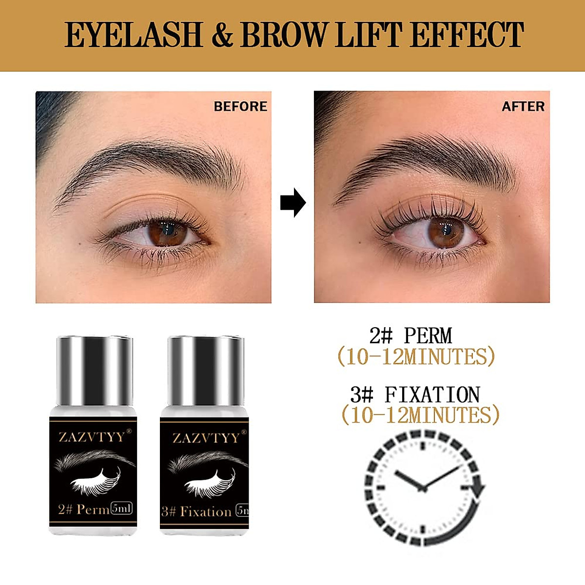 Brow Lamination Kit,Lash Lift and Eyebrow Lamination Kit,Professional Brow & Lash Perm Kit,Fuller & Thicker Brows Long-lasting for 6-8 Weeks,Instant Lifting and Curling,Suitable for Salon & Home Use