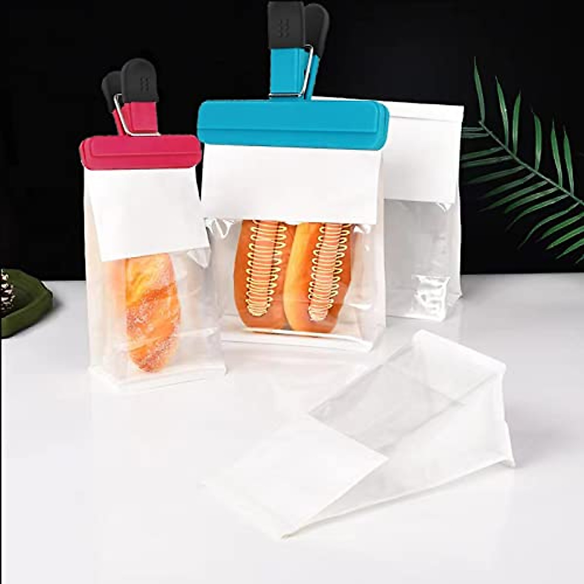 Akuzedos Chip Clips, 8 Heavy Duty Pack Food Clips, Bag Clips for Food Storage with Air Tight Seal Grip (4 Large and 4 Small)