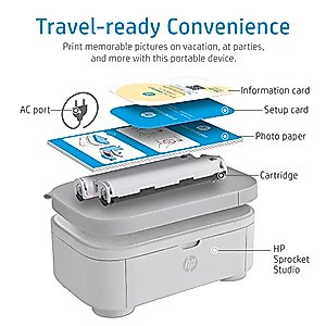 HP Sprocket Studio Plus WiFi Printer – Wirelessly Prints 4x6” Photos from Your iOS & Android Device