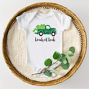 Baby Loads of Luck Vintage Truck St. Patrick's Day Bodysuit (12-18 Months, Short Sleeve)