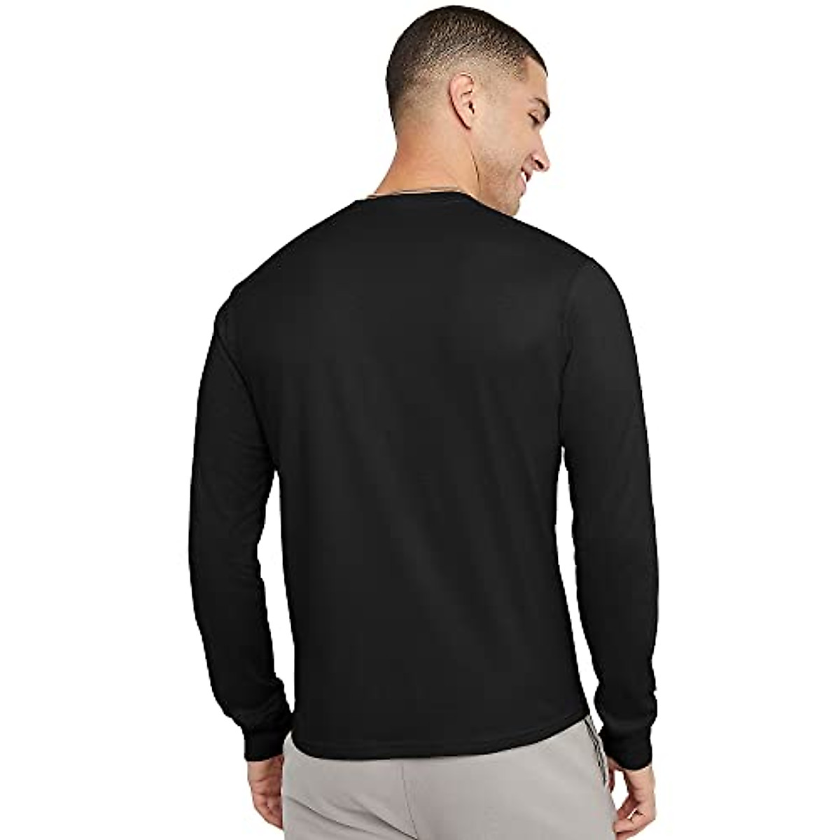 Hanes Originals Long Sleeve Cotton T-Shirt, Classic Crewneck Tee for Men, Available in Tall, Black, X Large