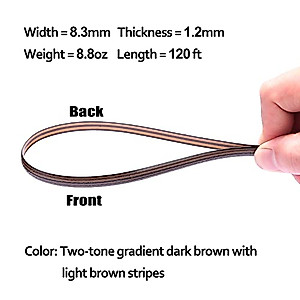 Jaxey 120 Ft Wicker Repair Kit Plastic Synthetic Rattan Replacement Materials Gradient Dark Brown Supplies to Patio Chair Table Sofa Chaise etc, Jaxey-0323, 8mm width; 1.2mm thickness