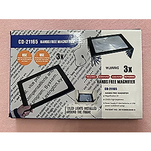 3X Large Full Page Magnifier with 12 LED Lights[Provide Evenly Lit Viewing Area], Foldable Flip-Out Legs, Dual Power Supply Modes- Ideal for Hands Free Reading, Low Vision, Seniors with Aging Eyes