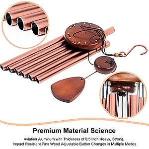 Bursvik Large Aluminium Wind Chimes Outdoor, 37'' Inches Deep Tone Wind Chimes for Outside, Windchimes Housewarming Retirement Gifts for Mom Grandma Women, Garden Patio Decoration for Zen Yoga, Red