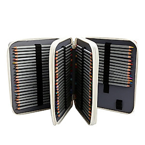 Lbxgap Portable Colored 120 Slots Pencil case Organizer with Printing Pattern for Prismacolor Watercolor Pencils, Crayola Colored Pencils, Marco Pencils