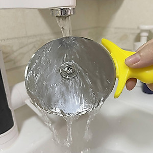 4-Inch Super Sharp Pizza Cutter Wheel,Stainless Steel Large Blade Pizza Cutter with Cover,Premium Kitchen Pizza Slicer with Good Grips Handle,Easy to Clean and Dishwasher Safe-Yellow