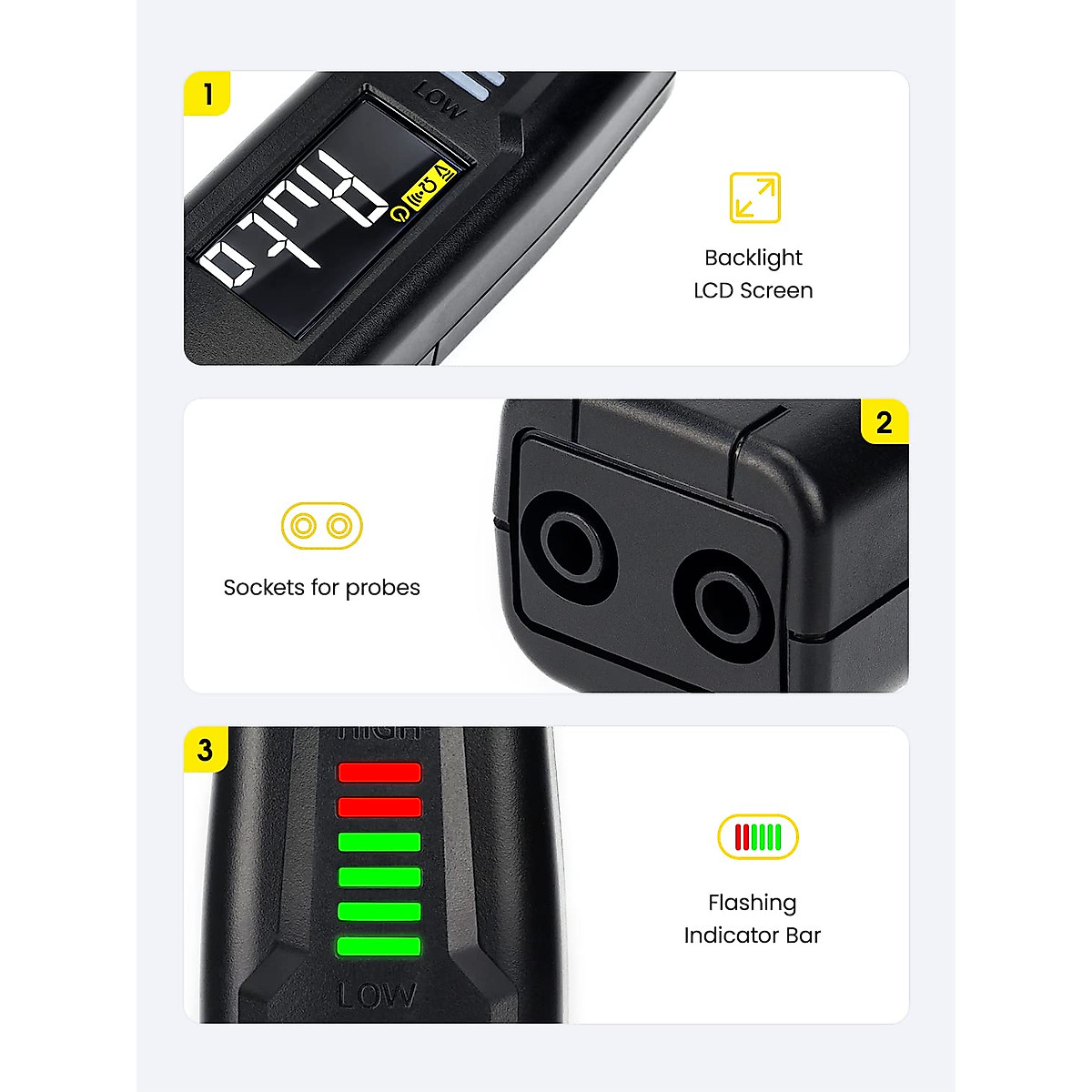 KAIWEETS Multifunction Non Contact Voltage Tester(ST100) and Outlet Tester(KM117B), Home Electricity Problem Checker